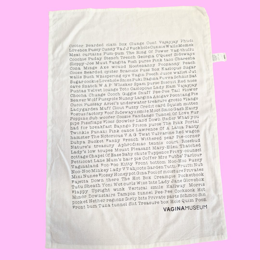 Slang Tea Towel (old design) – Vagina Museum